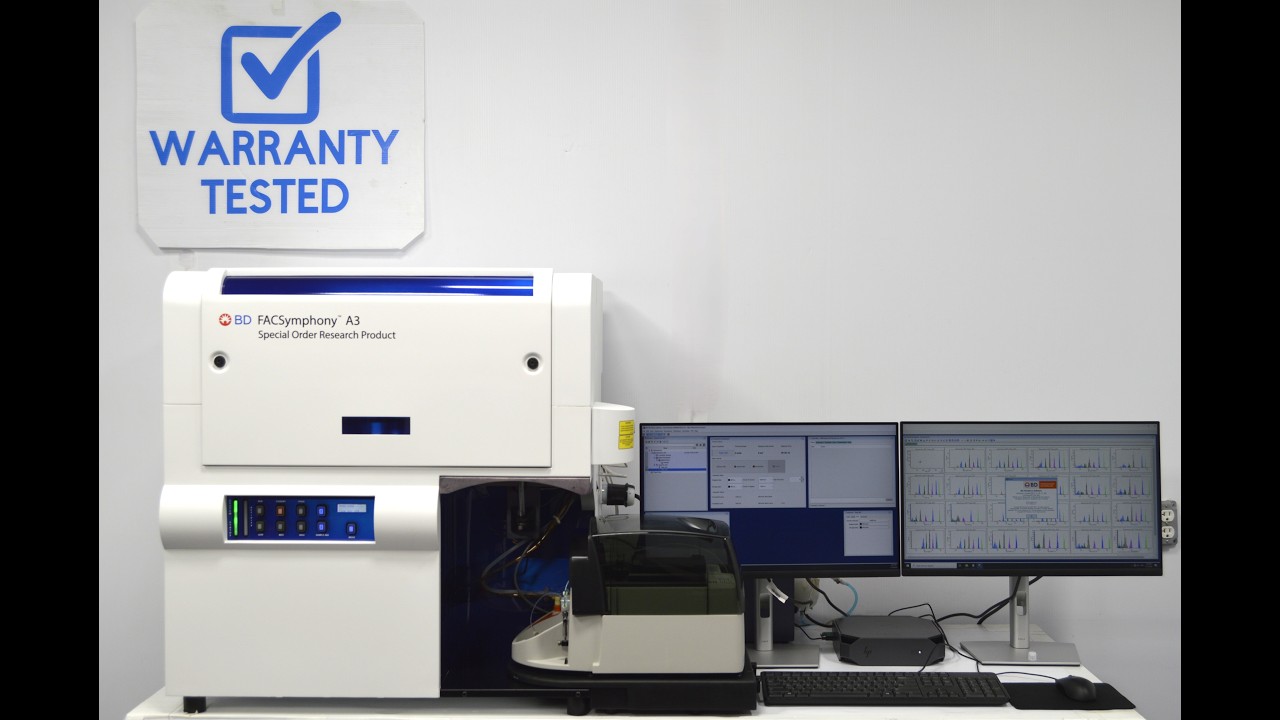 BD FACSymphony A3 Flow Cytometer (5)Lasers B4R3V6YG4UV6 w/ HTS & Supply System  [BOSTONIND] - 63671