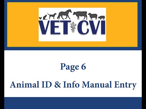 Page 6 Animal ID and Information manual entry