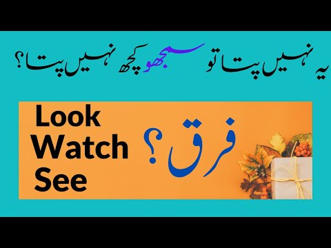 Difference Between The Verbs Look, Watch and See in Urdu / Hindi | Common Mistakes in English