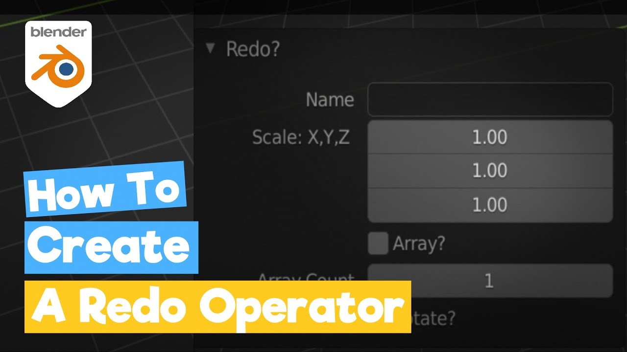 Blender Python Tutorial: The REDO Operator [learn python for beginners]