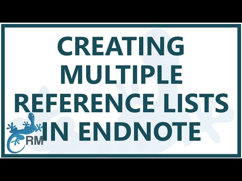 Endnote: creating multiple reference lists in one Word document