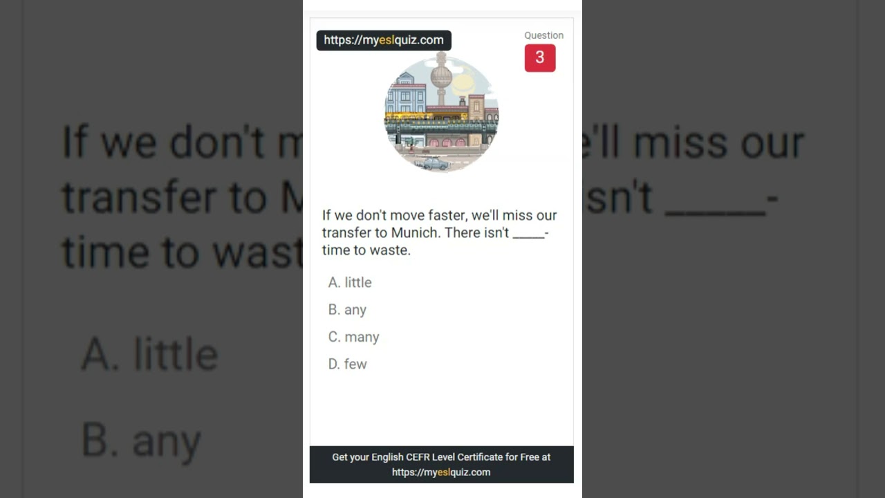 English CEFR Level A1 Test Q3
