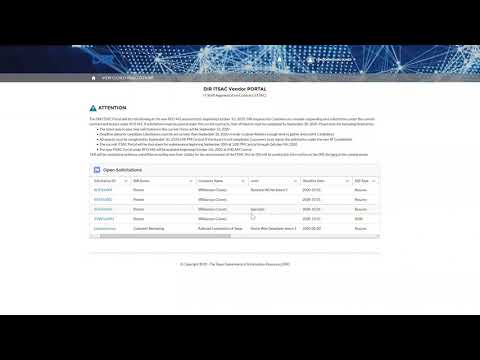DIR ITSAC Vendor Portal Demo