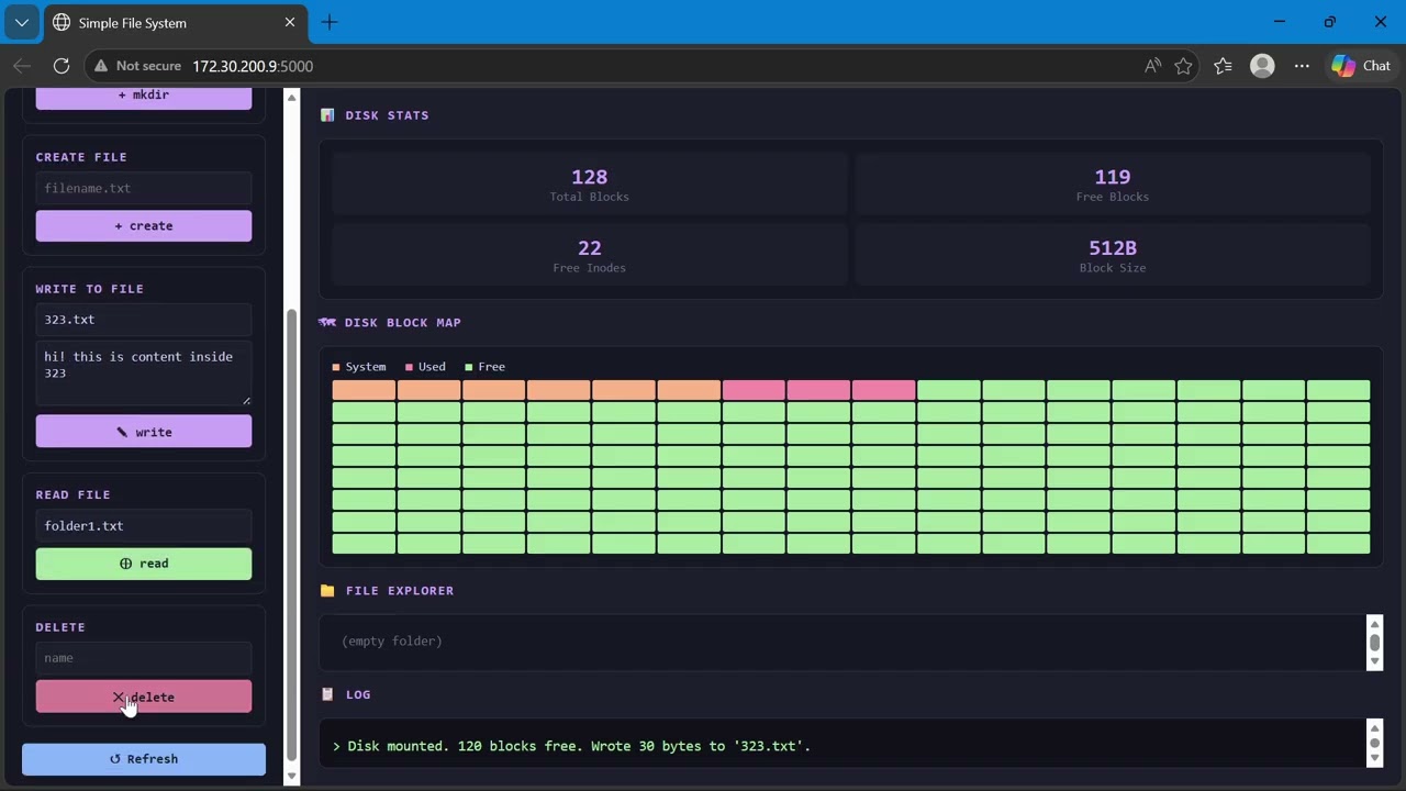 simple file system basic state