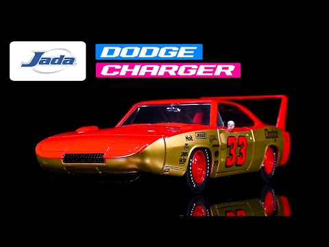1969 Dodge Charger Daytona #33 Red and Gold Metallic with Graphics 1/24 Diecast Model Car by Jada