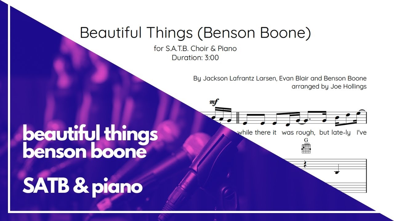 Beautiful Things – SATB Choir & Piano Arrangement | Benson Boone | Sheet Music Preview