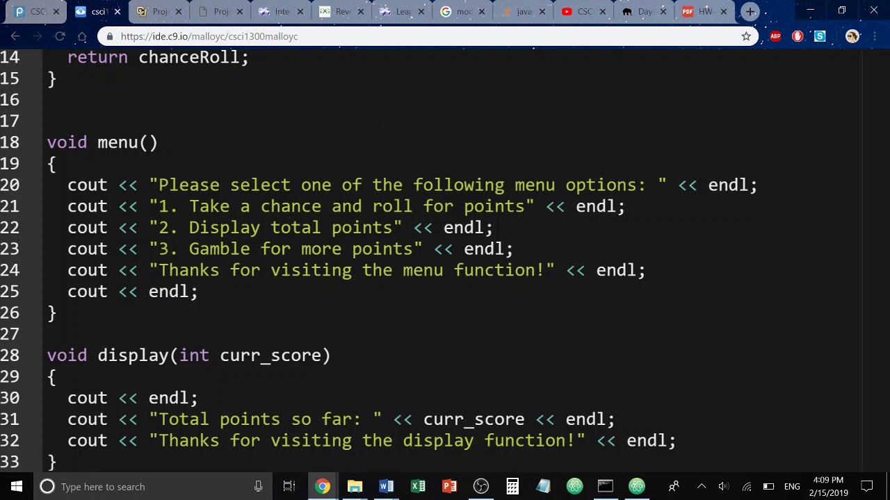 Calling Multiple Functions