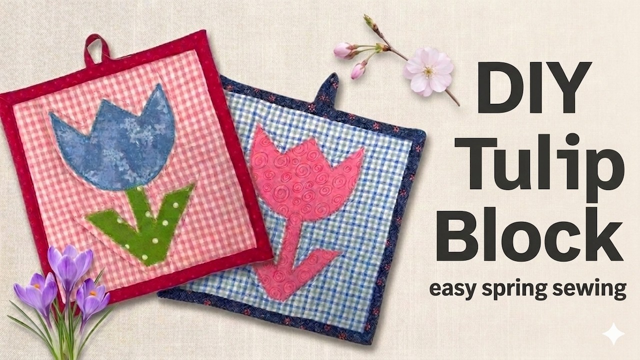Simple Tulip Applique Sewing Tutorial | Easy Spring Sewing Project