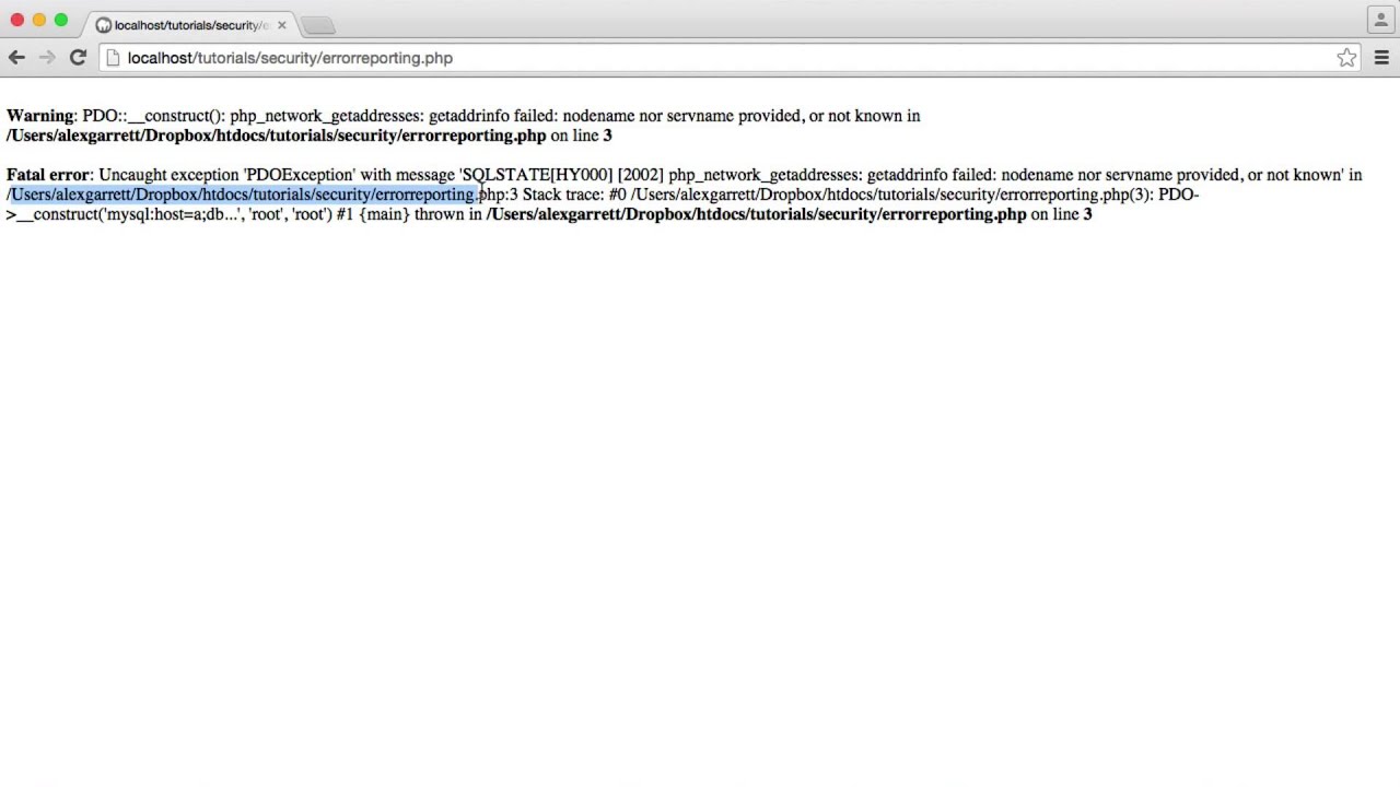 PHP Security: Error Reporting