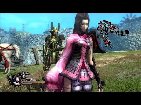 Sengoku Basara 4 Sumeragi - moveset on horse with Katsuie Shibata and Oichi