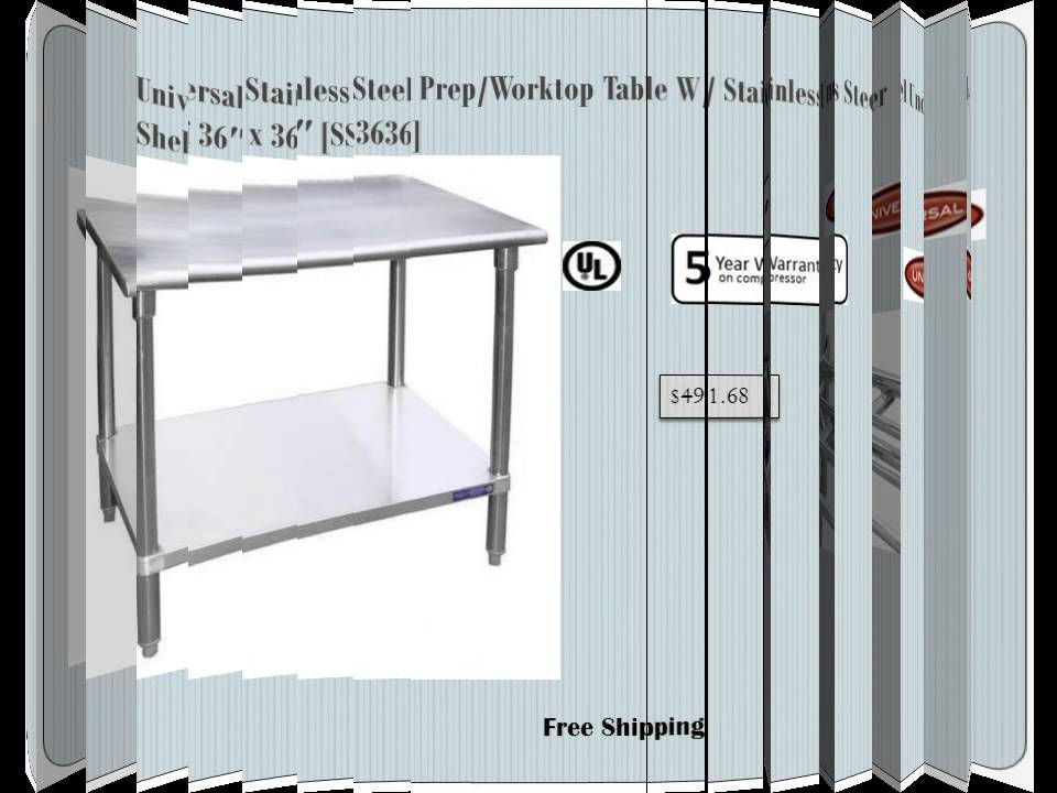 Work Tables with Wire Undershelves