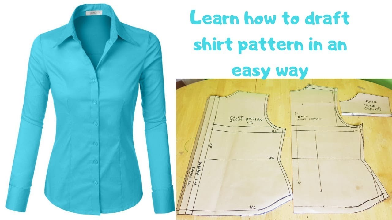 How to draft shirt pattern | Shirt Pattern drafting | Women shirt pattern making
