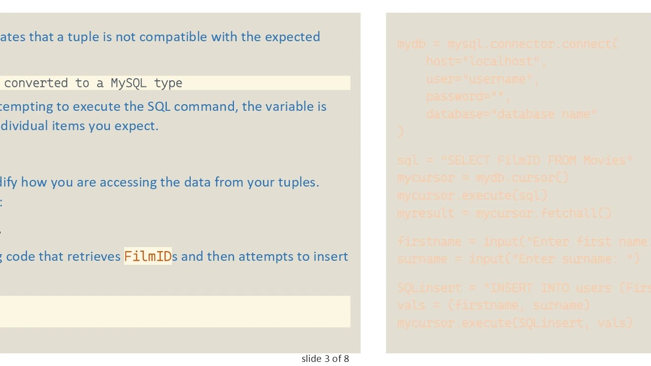Solving the AttributeError in MySQL Data Insertion