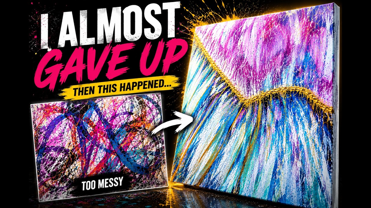 I Almost Ruined This Painting… Until I Did THIS | Abstract Painting Transformation