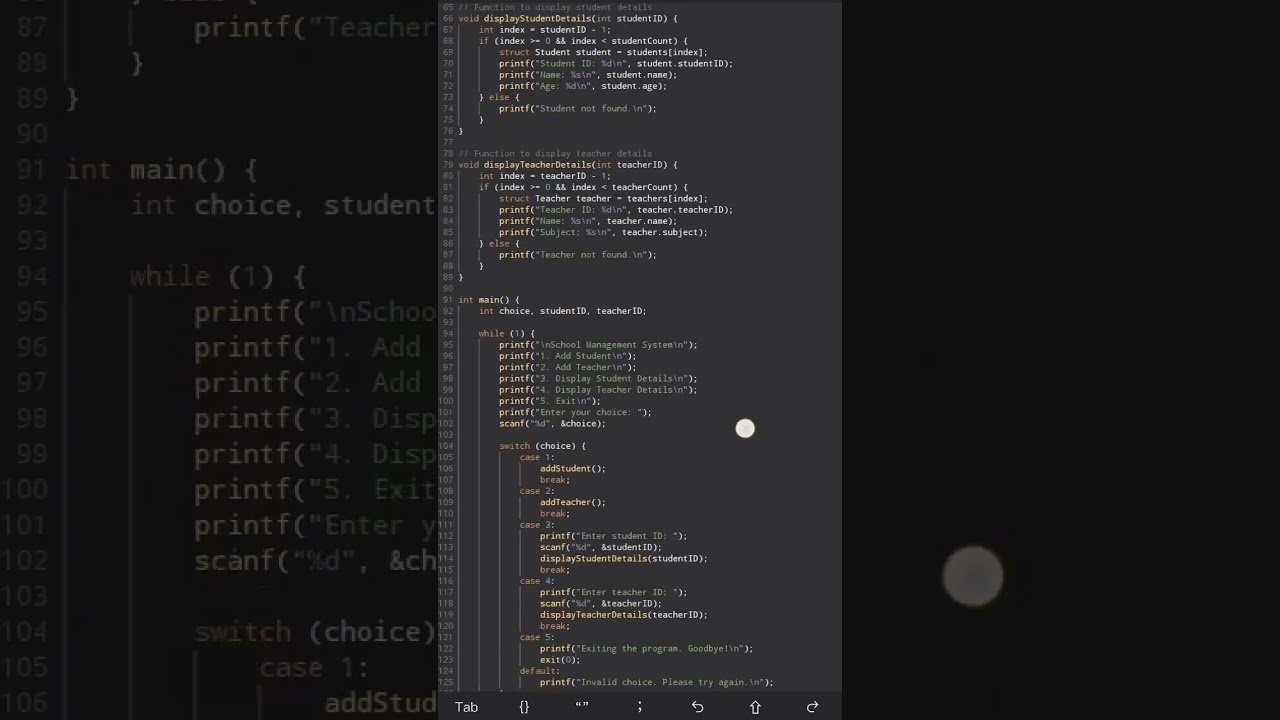 How to make a School Management System using C program#coding #developer #programming #shorts#short