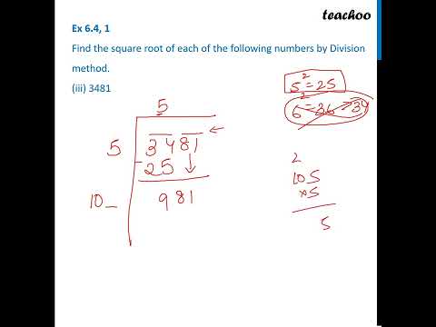 Ex 5.4, 1 (iii) - Find square root of 3481 by Division Method - Class 8 Math - Teachoo