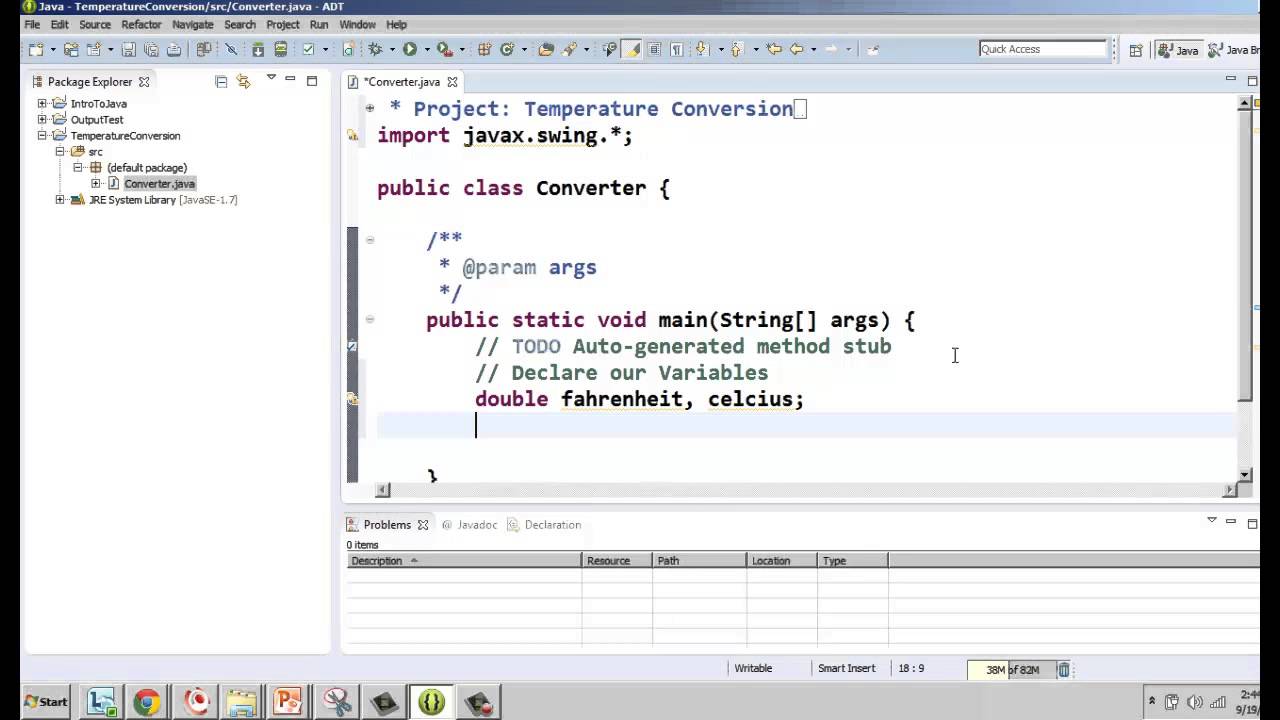 Basic Java Temperature Converter Part 1