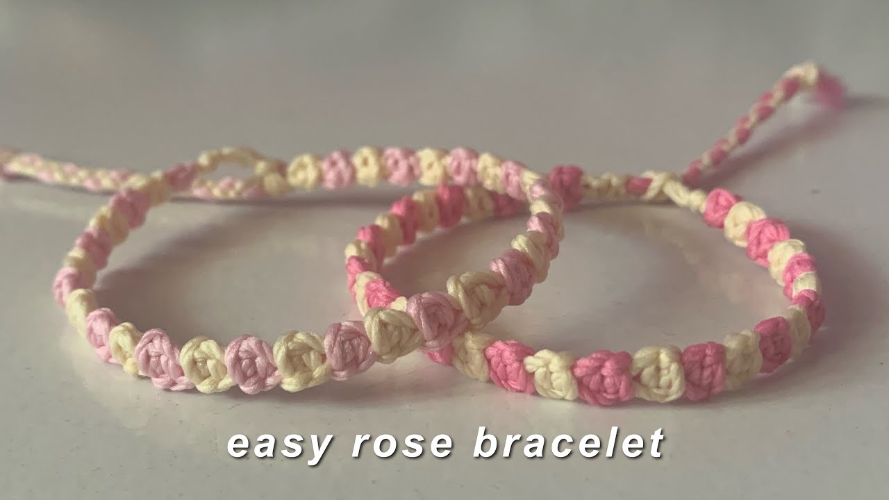 How to make easy rose bracelet || yarnivora