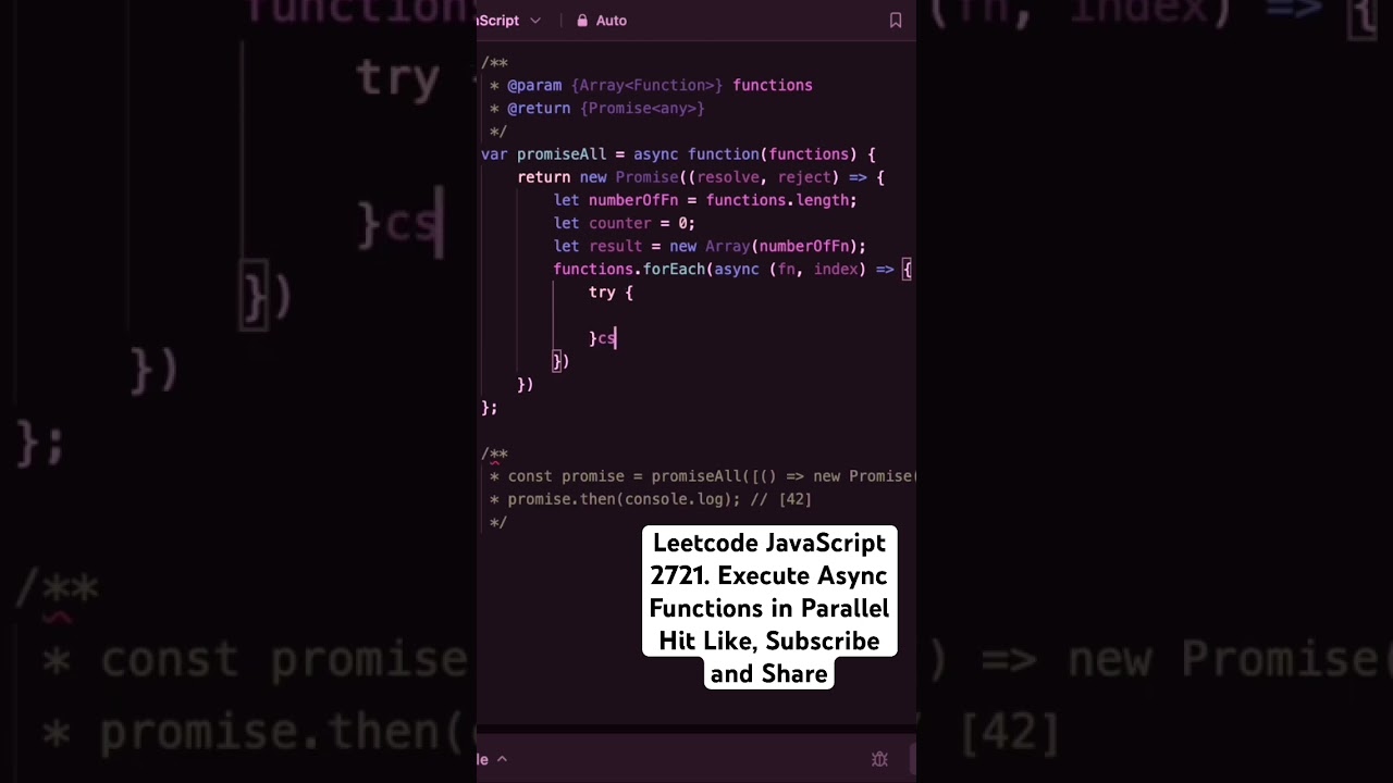 2721 Execute Asynchronous Functions in parallel | Leetcode #javascript #leetcode #coding #interview