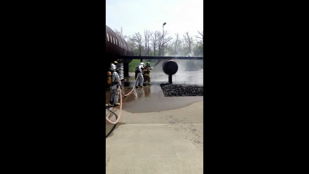 ARFF Basic - Hand Lines on an Engine Fire