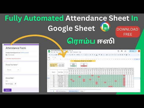 Create Attendance Template In Google Sheet | Complete Tutorial | Tamil