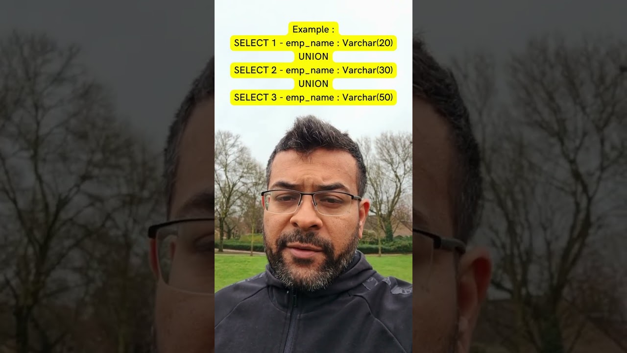 What Determines output schema of UNION SQL Query