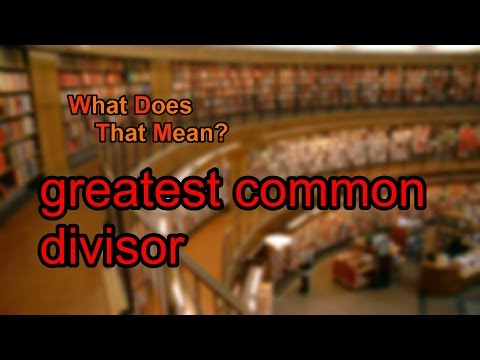 What does greatest common divisor mean?