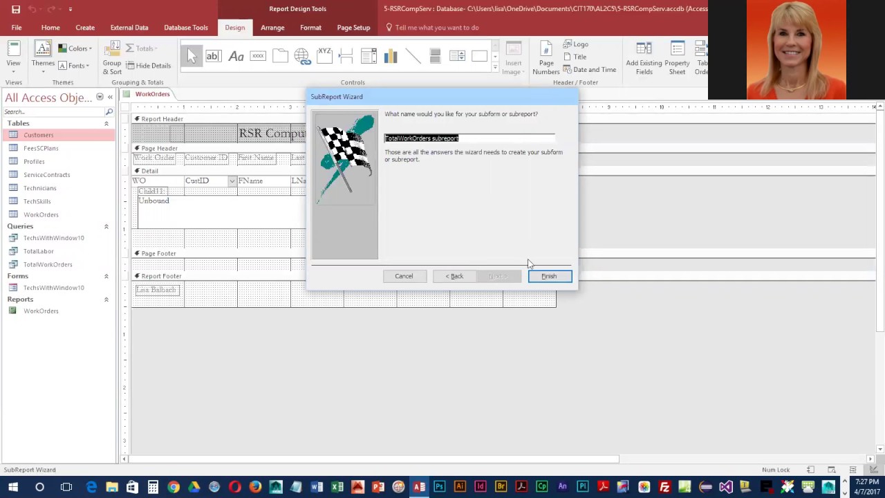 Project 1e   Inserting a Subreport