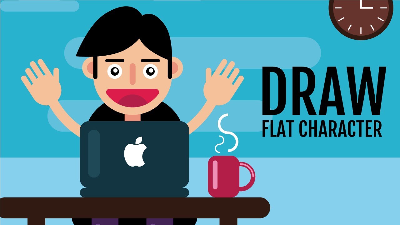 Flat character design | Adobe Illustrator | Speed Art