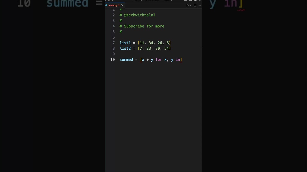 Add elements of two lists easily in Python!! #python #programming #learnpython