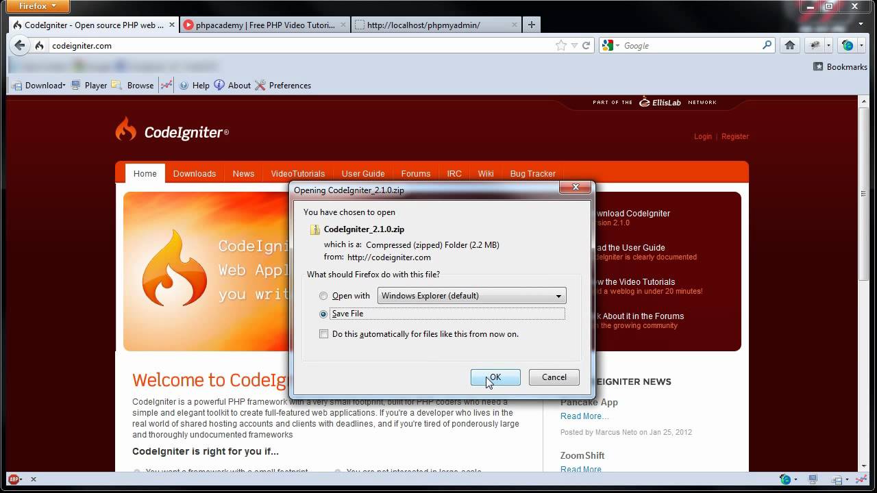 Introduction to CodeIgniter Part 1/11