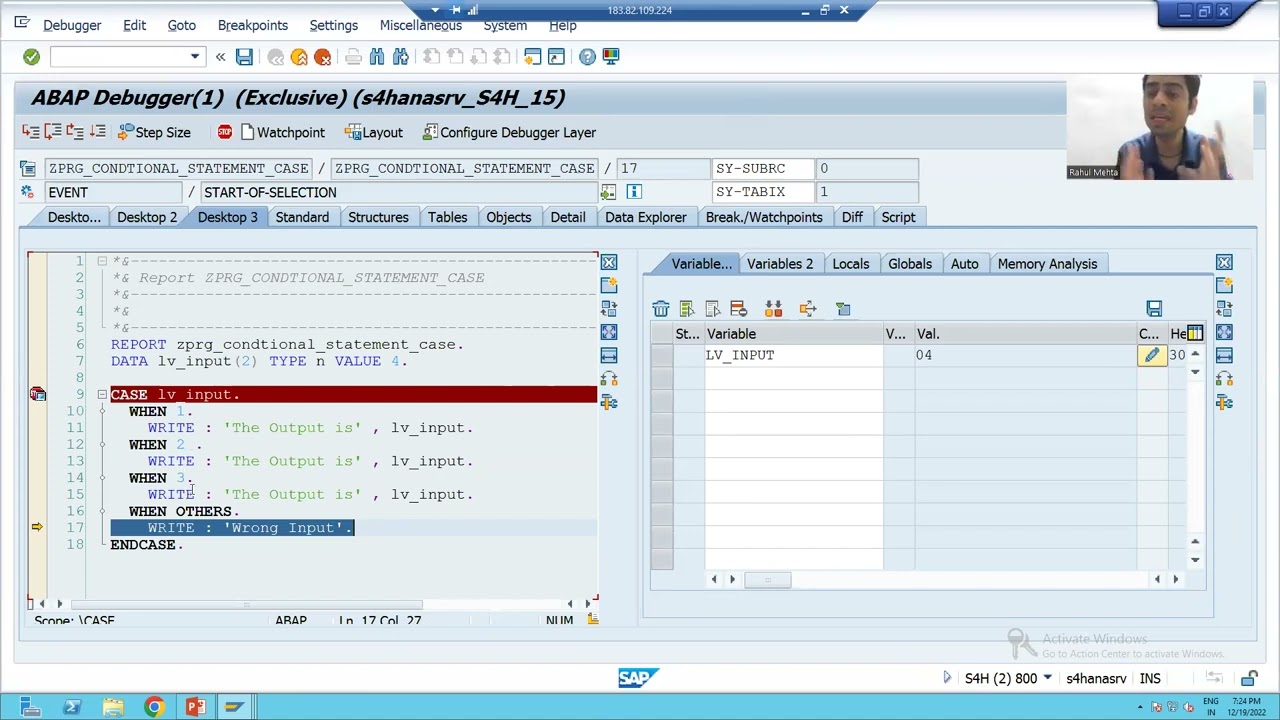 14 - ABAP Programming - Conditional Statements - CASE