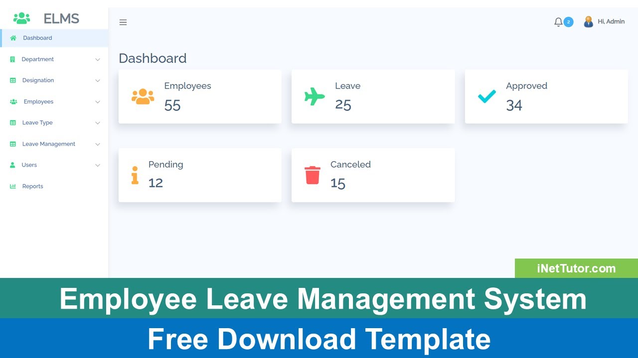 Leave Management System Free Bootstrap Template