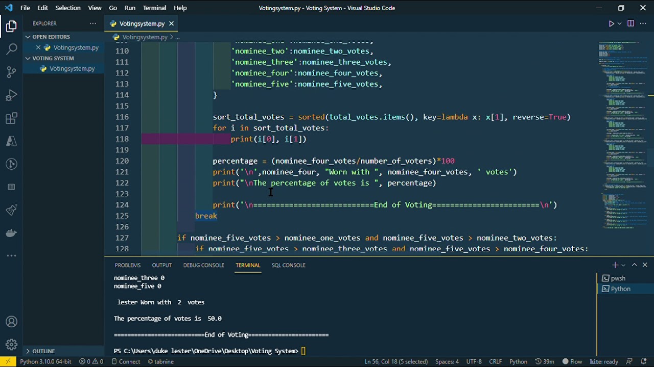 Basic Python Voting System