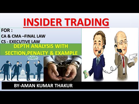 Insider Trading in Stock Market |Hindi| For CA, CS & CMA explained with example| Aman Kumar Thakur