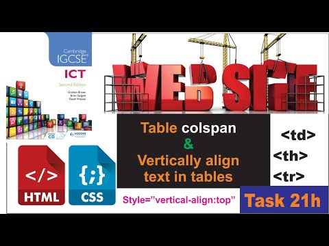 Colspan and text alignment in HTML table | Web design | task 21h IGCSE ICT | Hodder Education