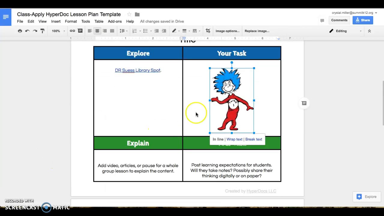 Make a Hyperdoc EXPLORE EXPLAIN, Apply- Basic
