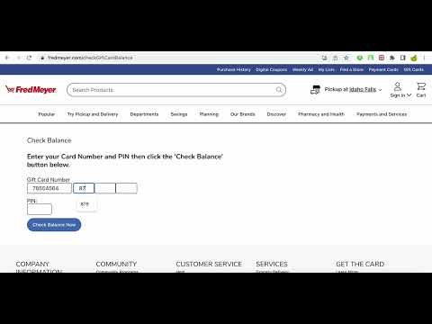 Fred Meyer check gift card balance