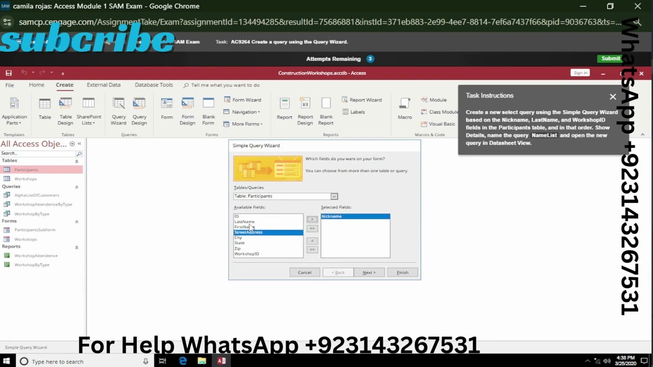 Access Module 3 SAM Exam || Step by Step Guide || 100% Guide