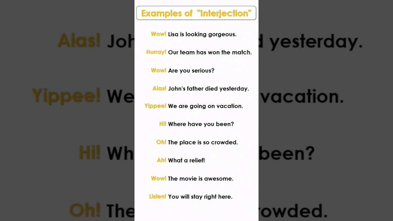 Example of | interjection |