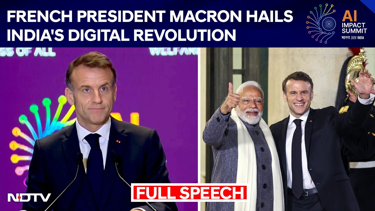 Macron AI Summit Speech | French President Macron Hails India’s Digital ...