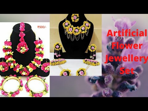 Artificial flower jewellery set | Flower jewellery designs