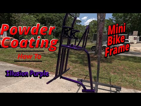Powder Coating Mini Bike Frame Illusion Purple