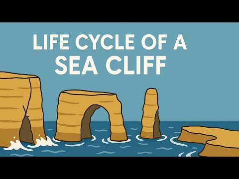 Life Cycle of a Sea Cliff | Wave Erosion Landforms #geography #waves #upsc