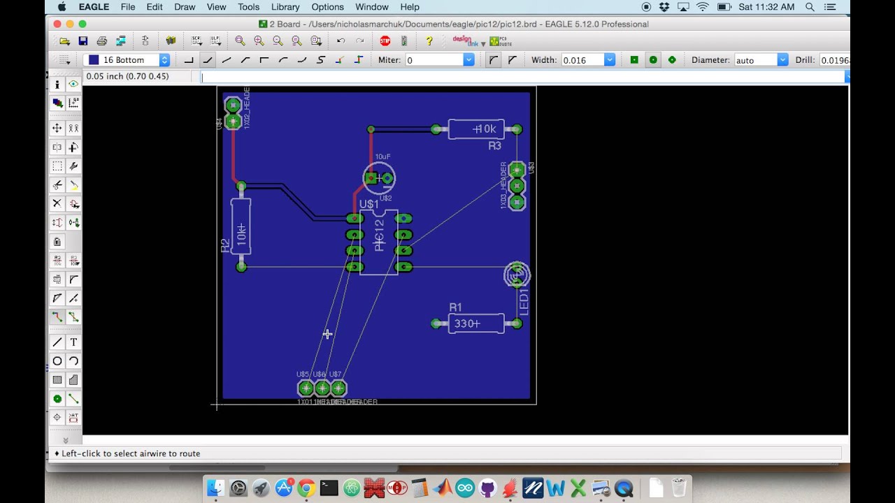 Using EAGLE to design a PIC12 PCB