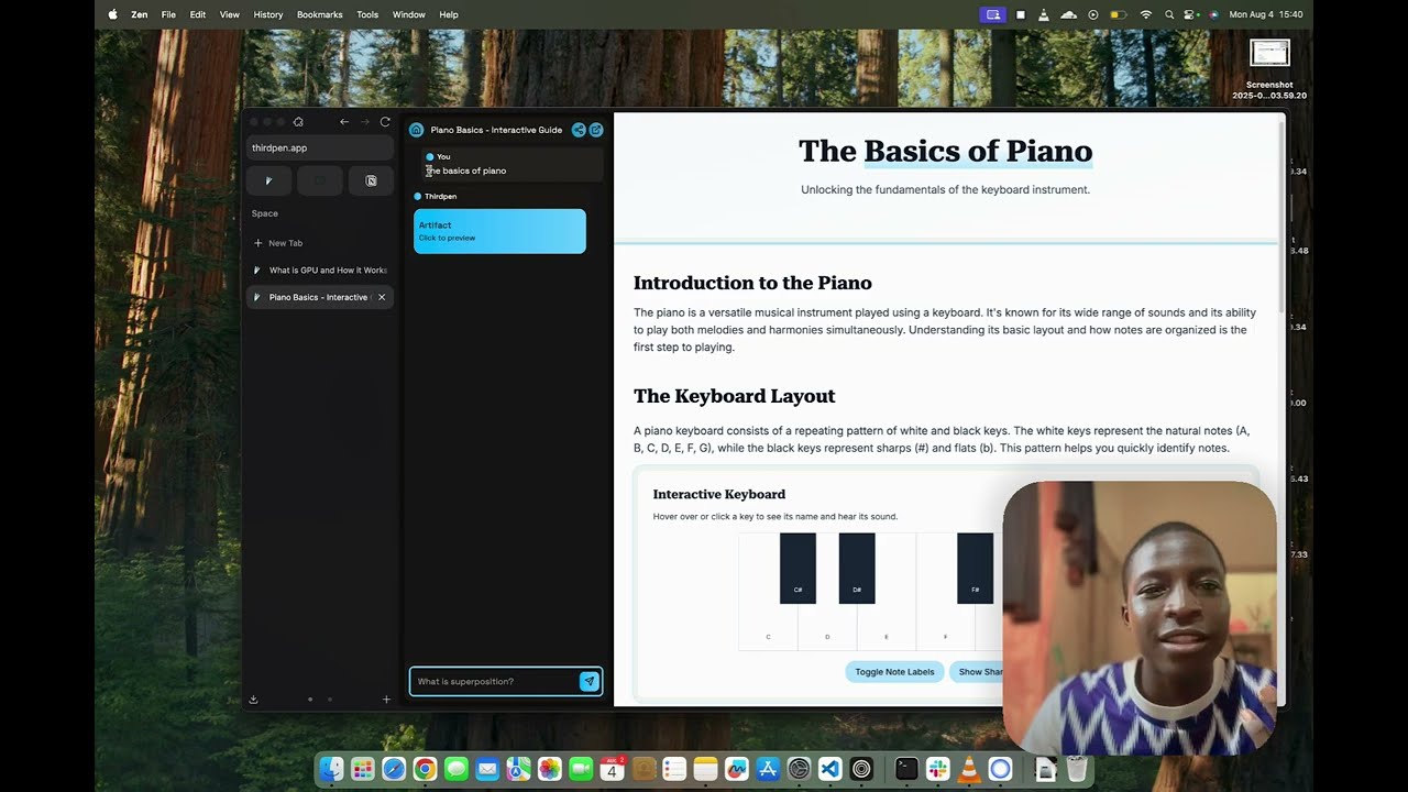Quick Intro into interactive learning with Thirdpen
