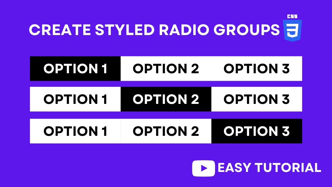 Create Styled Radio Groups - CSS Tutorial  (EASY TUTORIAL)