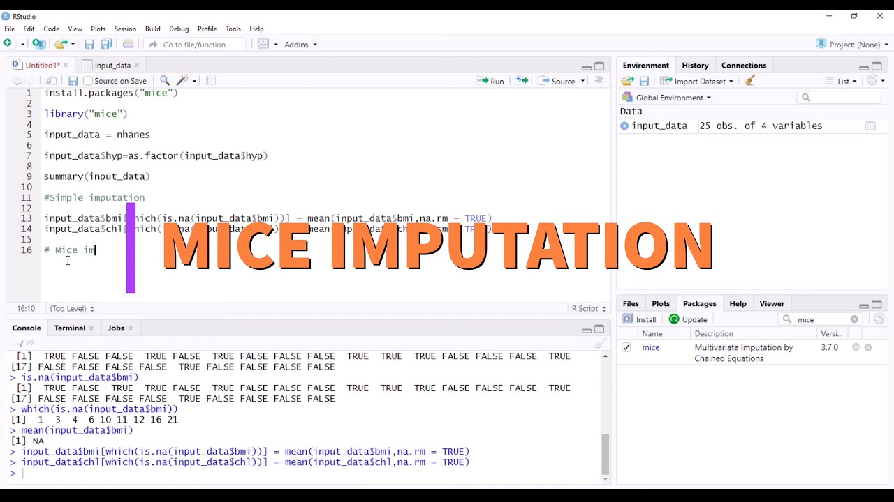 Handle Missing Values: Imputation using R (