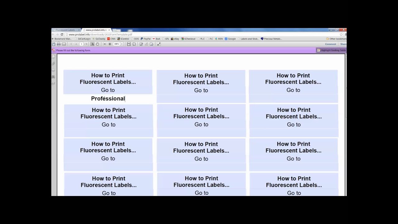 How to Print Fluorescent Labels