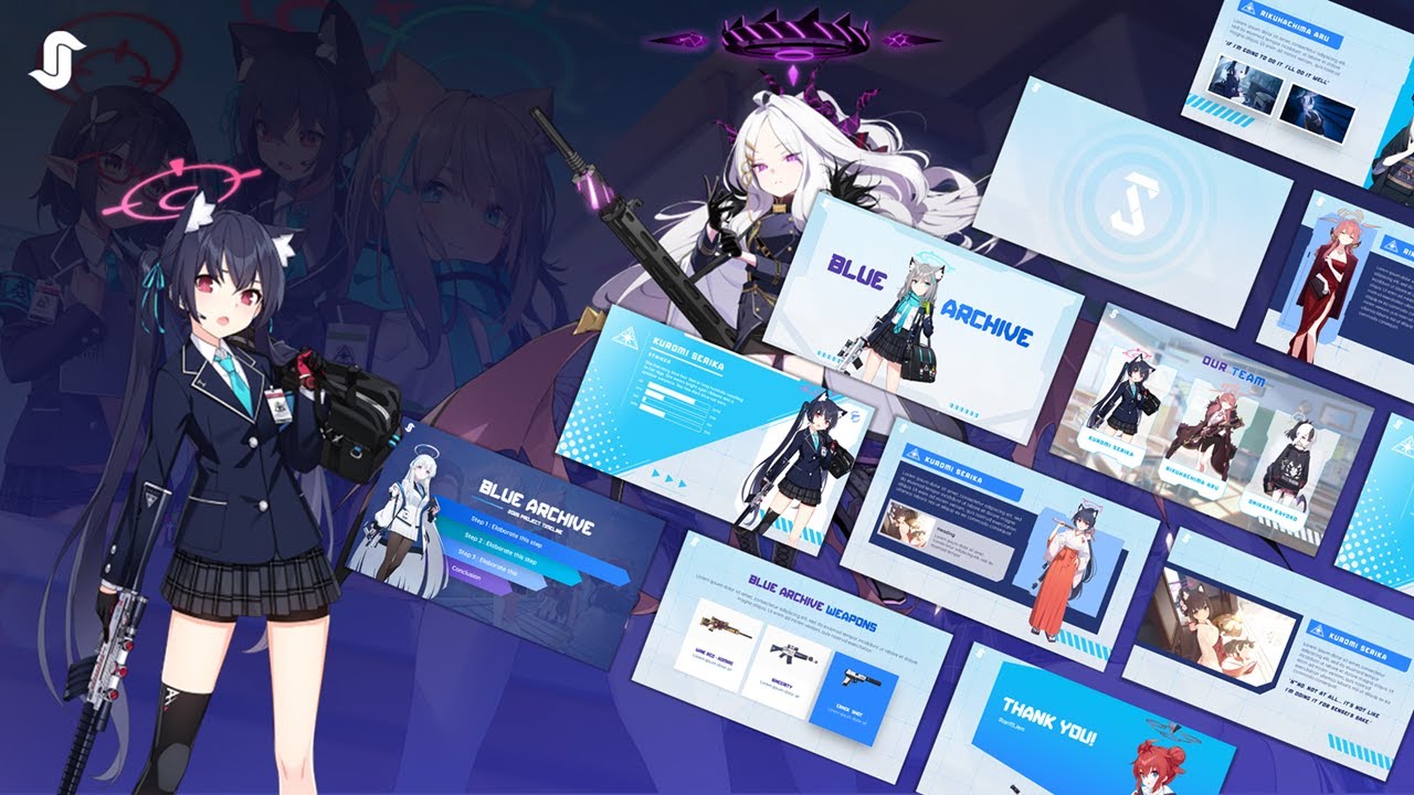 BLUE ARCHIVE | FREE PPT TEMPLATE | RAN15JEN